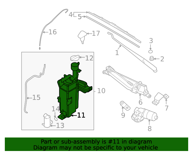 2024 Hyundai Washer Fluid Reservoir 98610-AA500 | OEM Parts Online