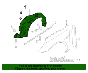 2011-2015 Hyundai Sonata Fender Splash Shield 86812-4R000 | OEM Parts ...