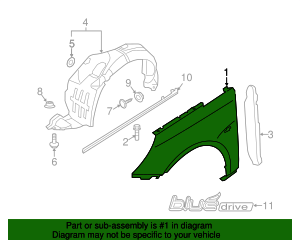 2011-2015 Hyundai Sonata Fender 66321-3S000 | Hyundai Wholesale Direct