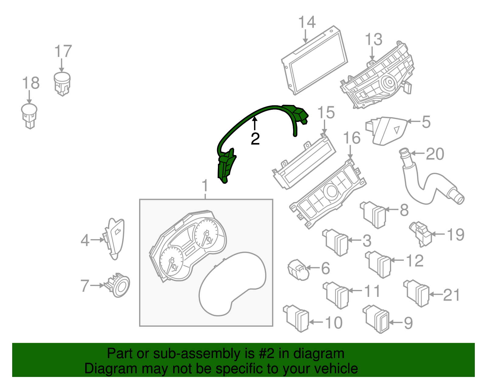 2013-2020 Nissan Pathfinder Display Switch 24824-3KA0A | My Nissan Part