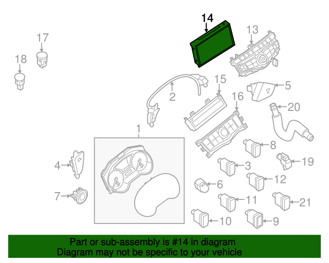 2011-2020 Nissan Display Unit 28091-1JA3C | OEM Parts Online