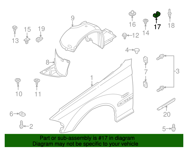 Genuine BMW 07-14-7-154-227 | Fender Liner Nut | FREE Shipping on Most ...