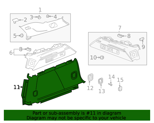 84981367 - Black Driver Side Quarter Lower Rear Trim Panel ...