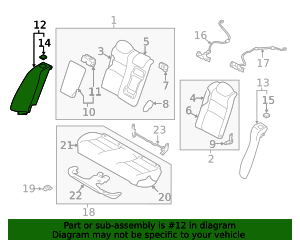 88610-6CA0B - Seat Back Bolster Assembly 2019-2021 Nissan Altima ...