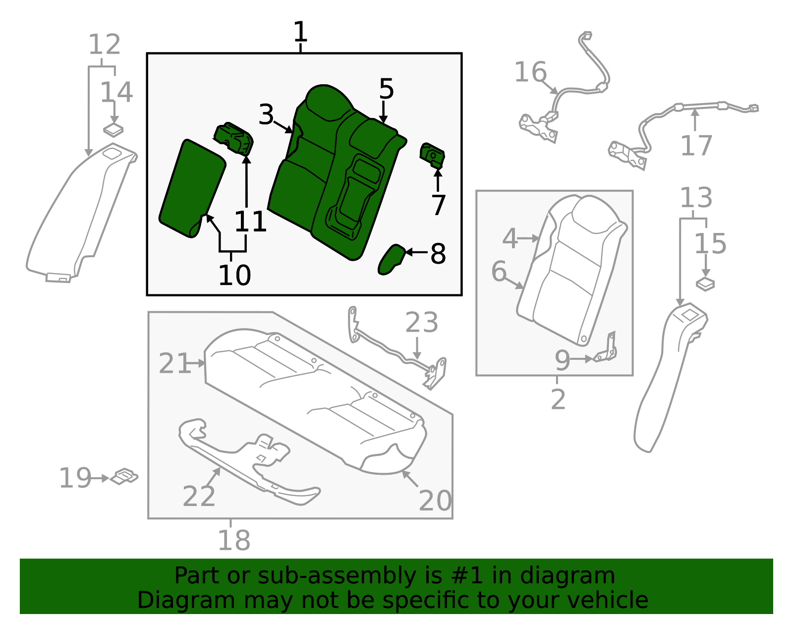 2021 Nissan Altima Seat Back Assembly 88605-6CC5E | Sullivan Brothers ...