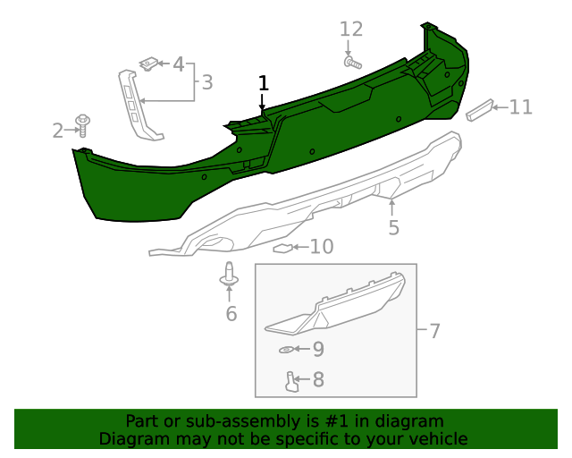 2019-2022 Chevrolet Blazer Black Rear Bumper Lower Fascia 84586872 ...