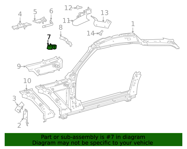 2020-2024 Toyota GR Supra Inner Uniside Bracket 90118-WA517 ...