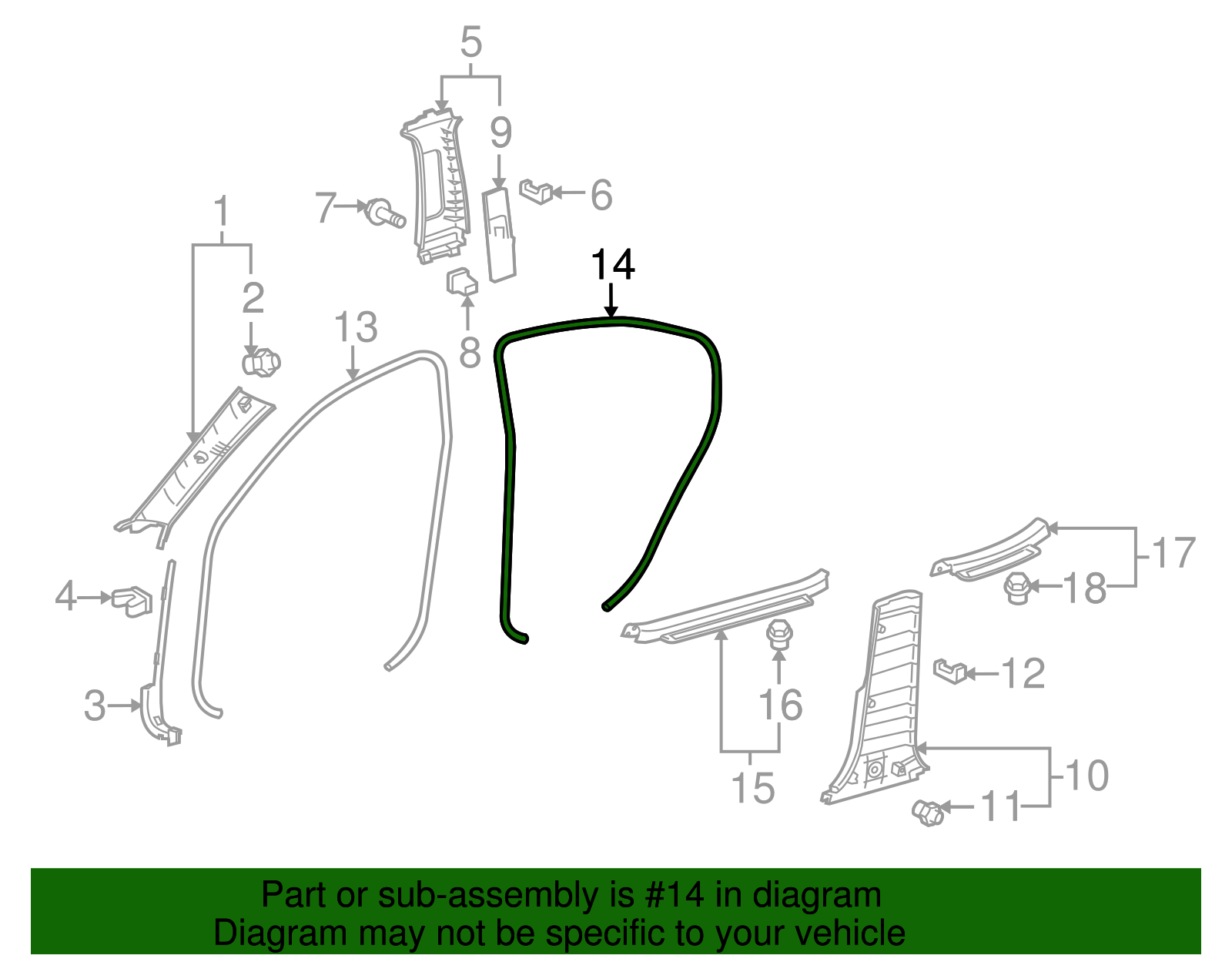 62331-53900 - Door Weather-Strip - 2006-2014 Lexus | My L Parts