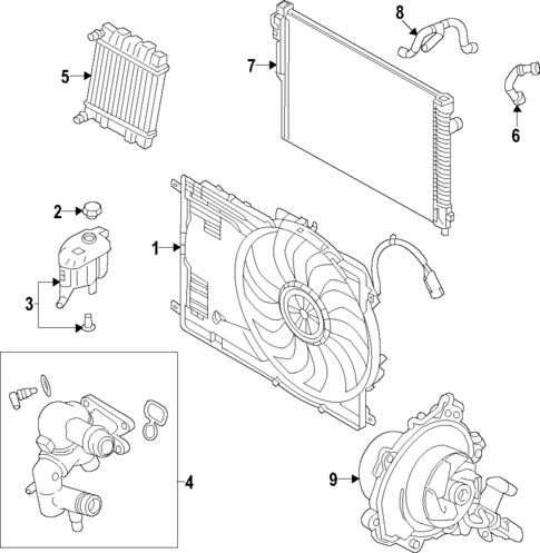 Radiator & Components for 2021 Land Rover Range Rover Evoque ...