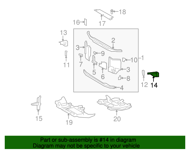 53274-35070 - Reinforced Panel Mount Bracket - 2007-2014 Toyota FJ ...