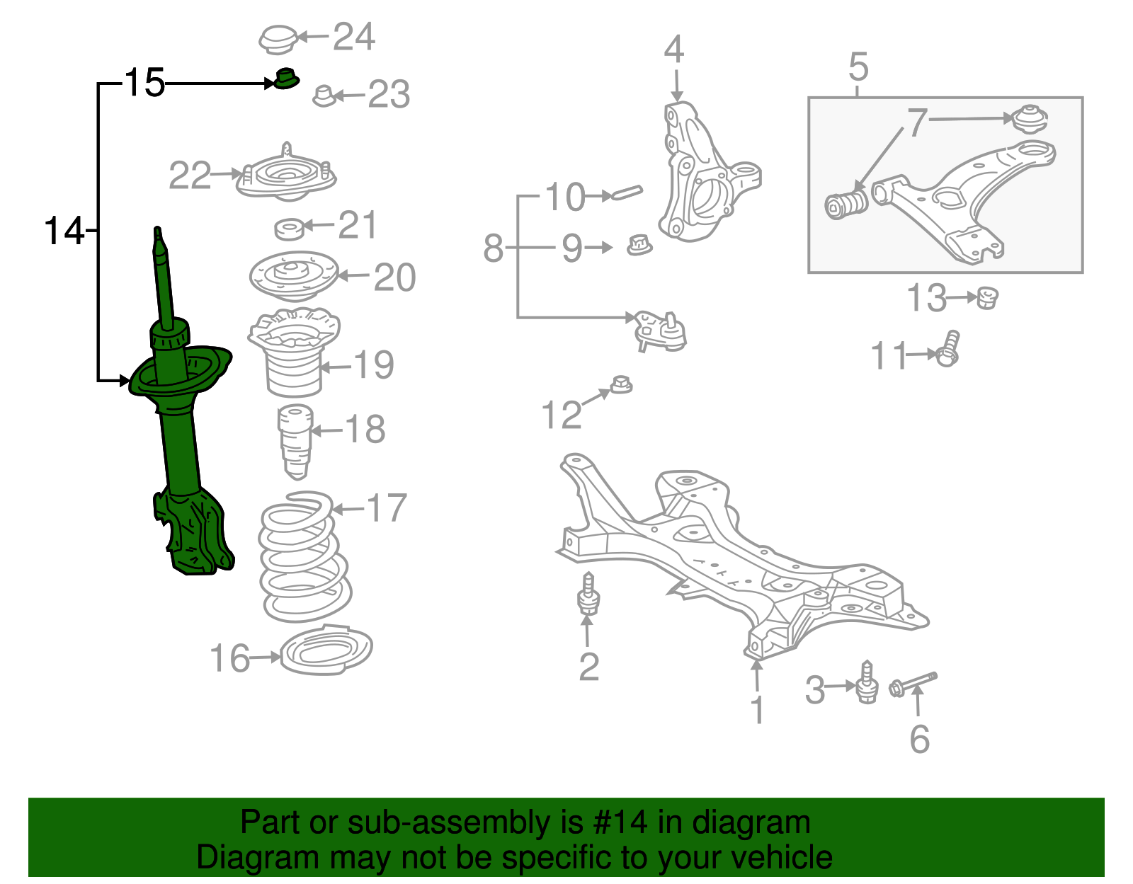 2005-2009 Toyota Prius Suspension Strut 48520-80064 | Toyota Parts Center
