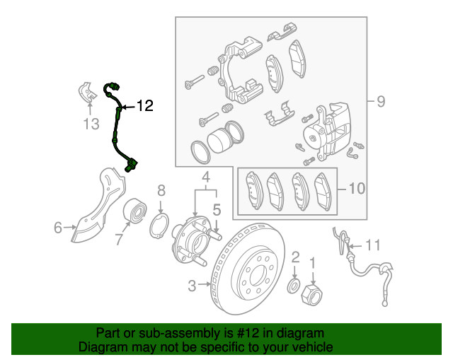 96959997 - Front Driver Side Wheel Speed Sensor - 2004-2011 GM ...