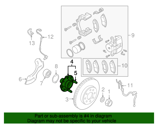 2004-2015 GM Front Wheel Hub with Wheel Studs 95492092 | GMPartsDirect.com