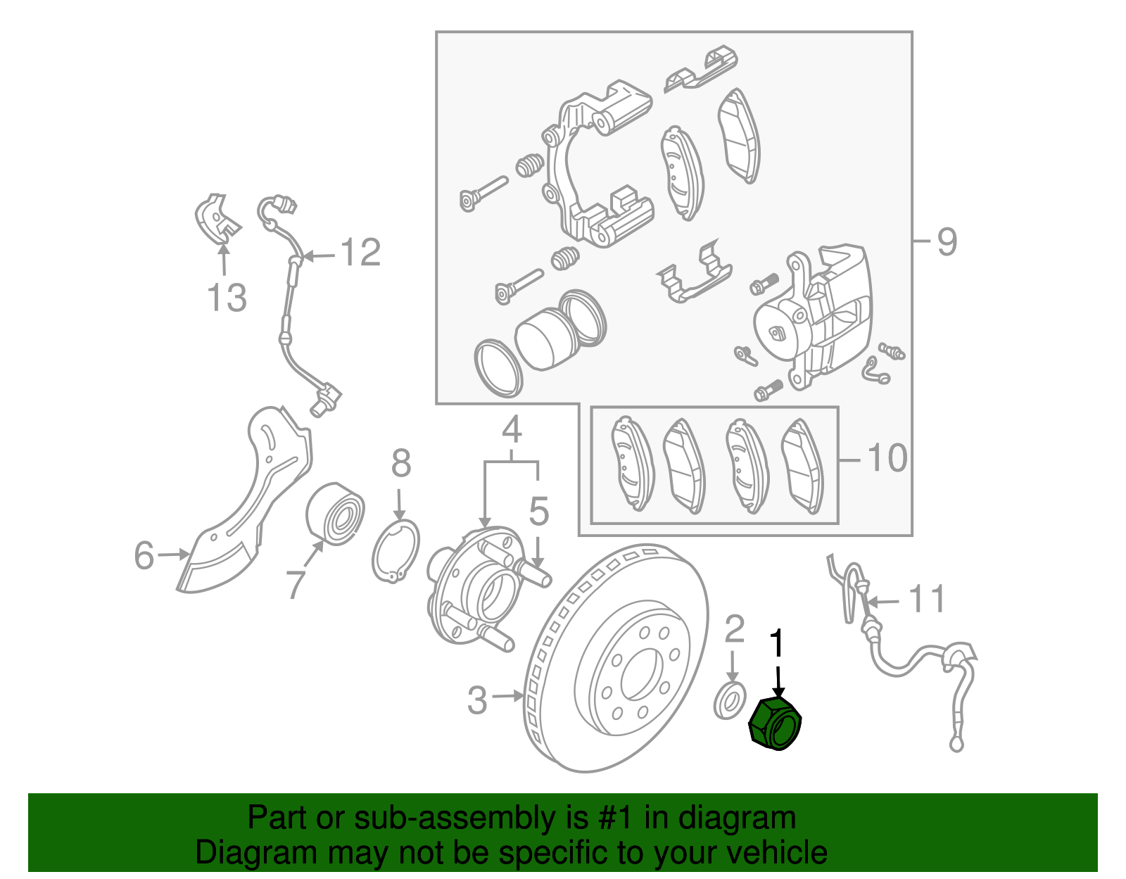 2004-2015 GM Front Wheel Half-Shaft Nut 94515437 GM | GMPartsDirect.com