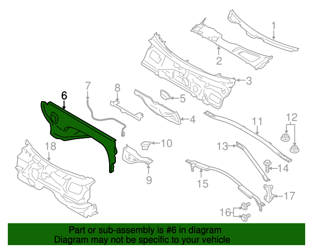 2015-2018 Porsche Macan Plenum Panel 95B-819-523-B | Porsche Marin