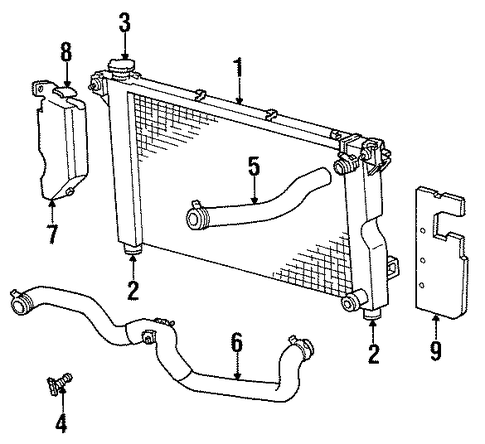 RADIATOR & COMPONENTS for 2000 Dodge Caravan