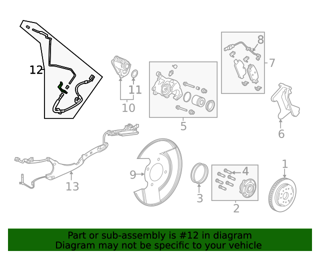 2021-2024 GM Front Passenger Side Brake Hose 85542391 GM ...