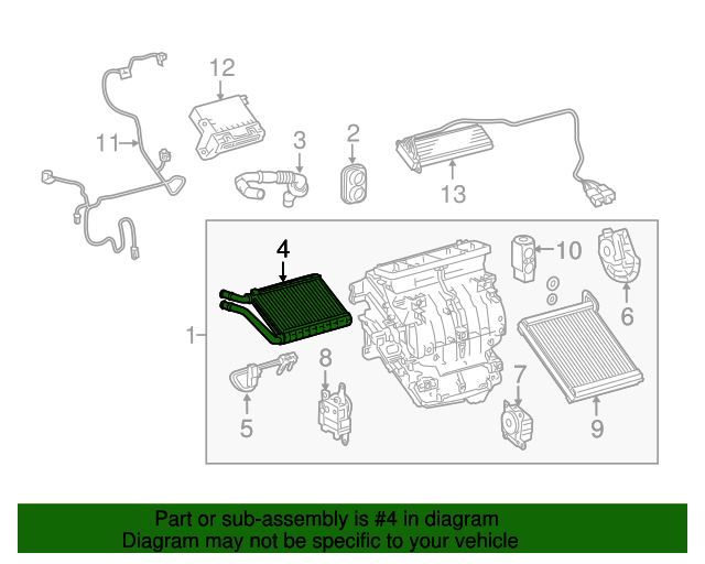 87107-02230 - Heater Core For 2010-2017 Lexus | Lexus OE Parts