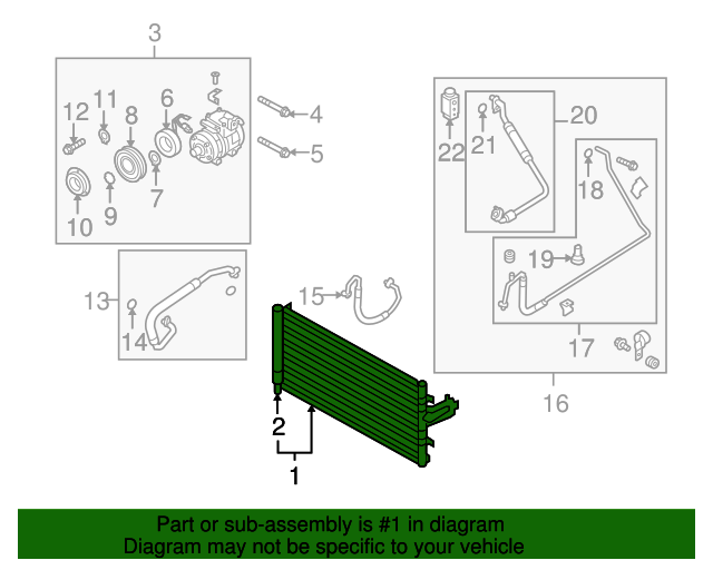 2010-2012 Hyundai Genesis Coupe Condenser 97606-2M000 | QuirkParts