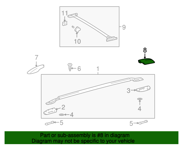 63493-60110 - Roof Rack Cover 2008-2015 Lexus LX570 | AutoNationParts.com