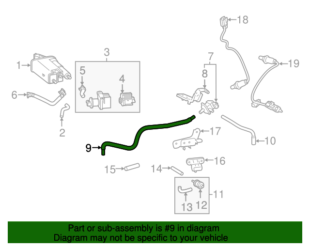 2018-2020 Toyota C-HR Vacuum Hose 23826-37280 | OEPartsQuick