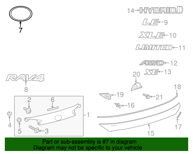 75403-0R010 - Emblem - 2016-2018 Toyota RAV4 | OEM Genuine Toyota Parts