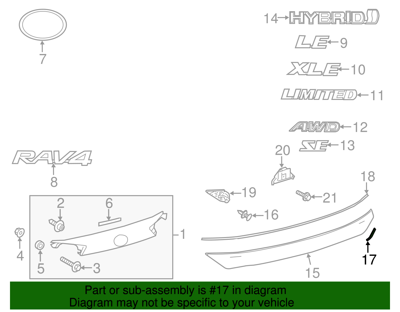 2016-2018 Toyota RAV4 Lower Trim Protector 76822-0R010 | Toyota Parts ...