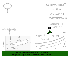 2016-2018 Toyota RAV4 Bracket 76828-0R010 | Toyota Parts Center