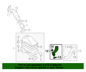 2007-2010 Volkswagen Beetle Engine Air Intake Hose 1C0-129-609-F ...
