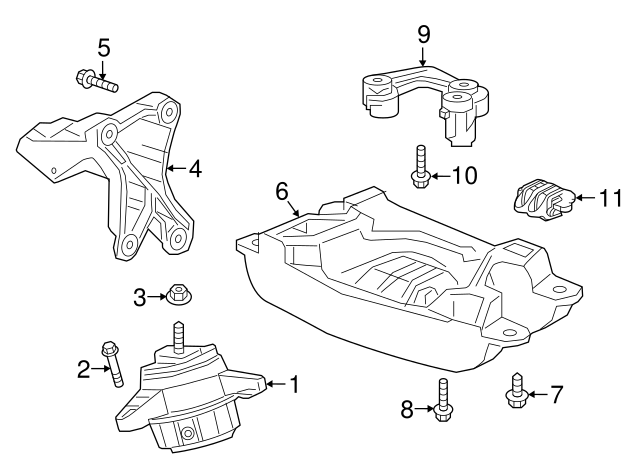 2016-2020 Cadillac CT6 Driver Side Engine Mount 84850280 | OEM Parts Online