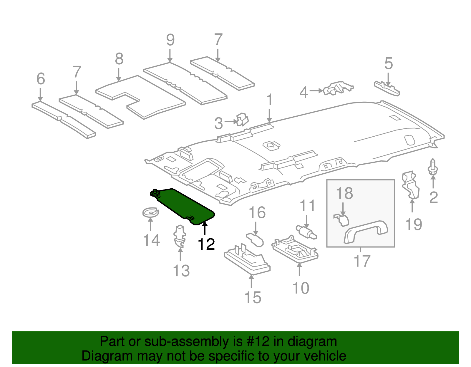 74320-35A91-E1 - Sun Visor (Left) 2010-2024 Toyota 4Runner | Longo ...