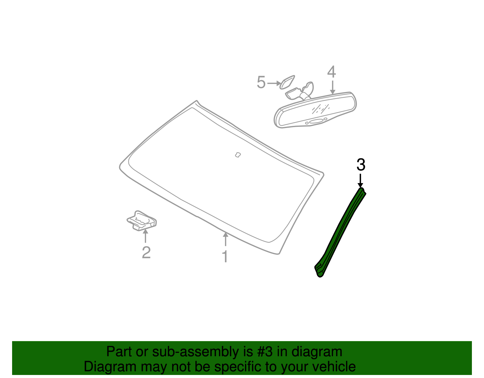 1999-2007 GM Passenger Side Windshield Molding 15291274 | Partners Chevy