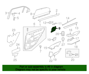 212-760-04-61-9051 - Interior Door Handle 2010-2011 Mercedes-Benz ...