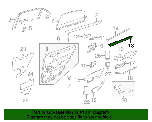 2010-2013 Mercedes-Benz Upper Molding 212-730-35-22 | MB OEM Parts