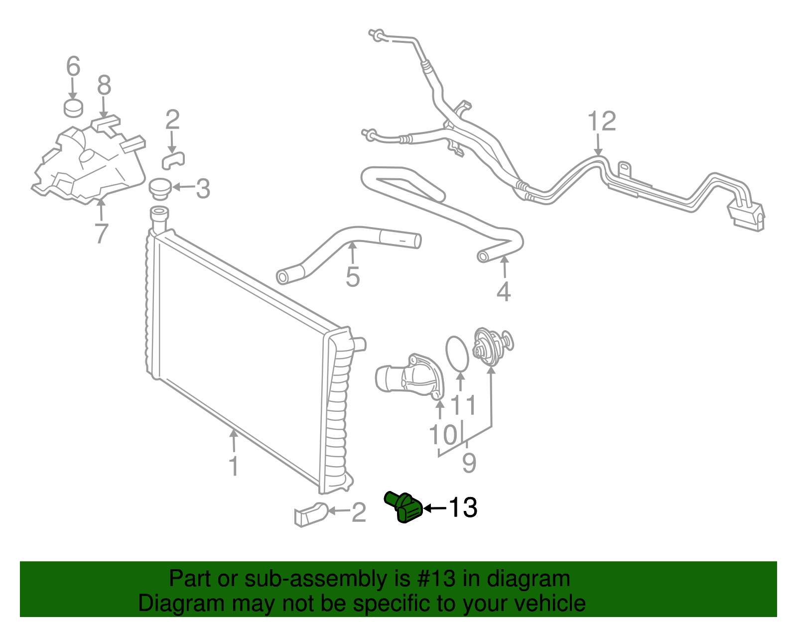 2010-2021 GM Engine Coolant Temperature Sensor 55591002 GM ...