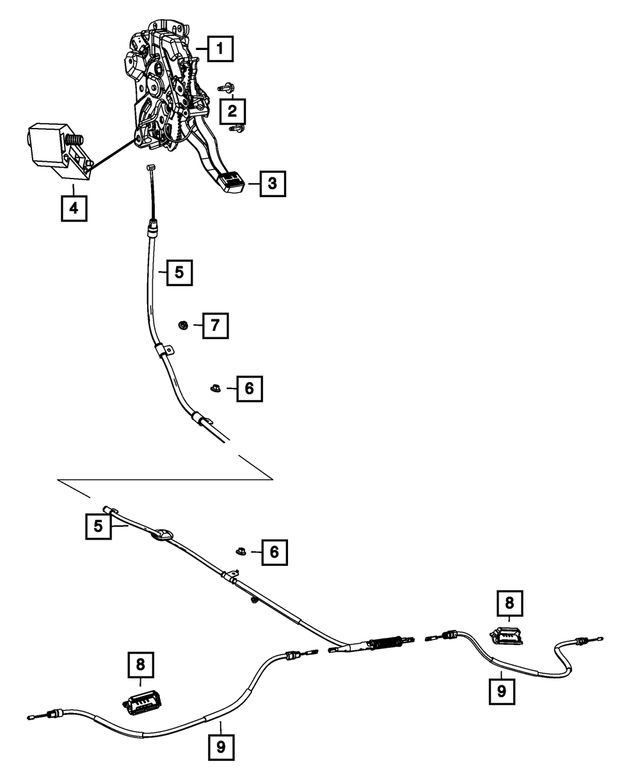 2011-2024 Mopar Parking Brake Cable Guide, Right 4779683AA | My Mopar Parts