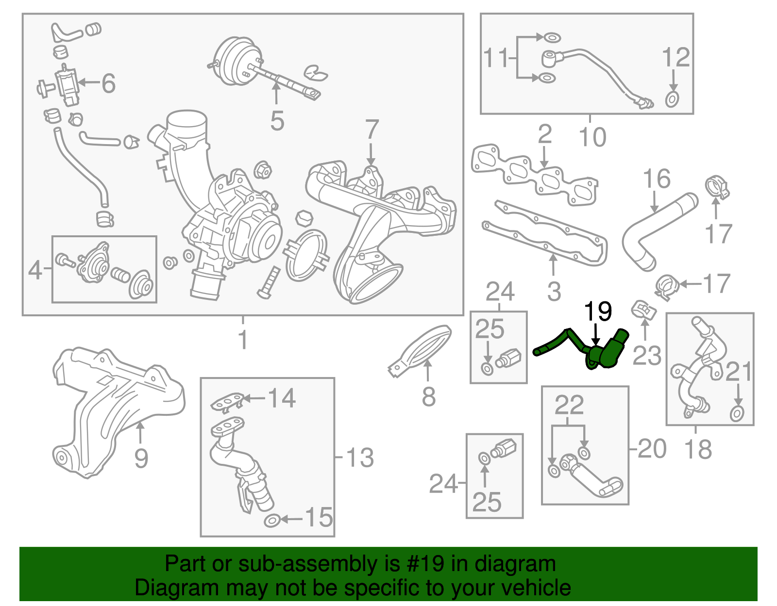 2011-2021 GM (Replaces 55567067) Turbocharger Coolant Return Pipe ...