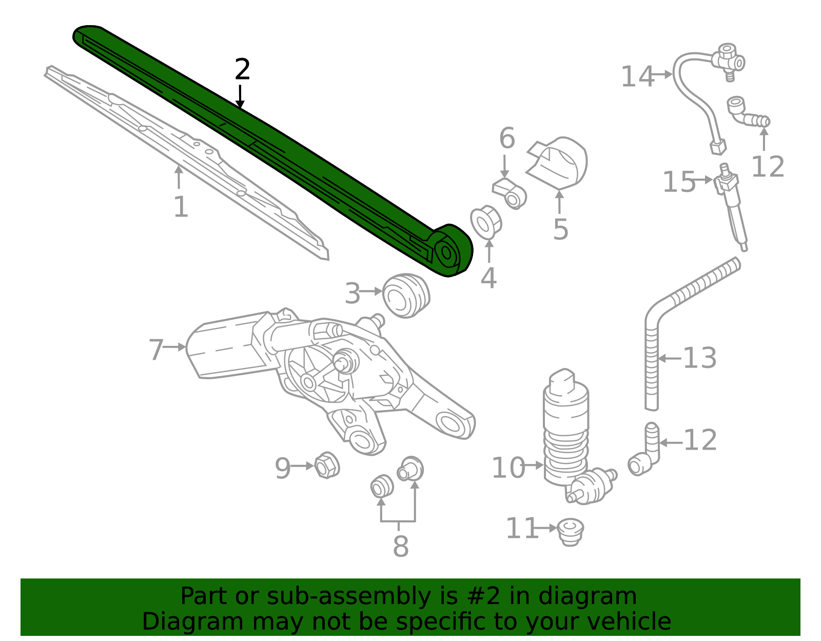 80A-955-407-1P9 - Back Glass Wiper Arm 2018-2025 Audi | Audi OEM Parts