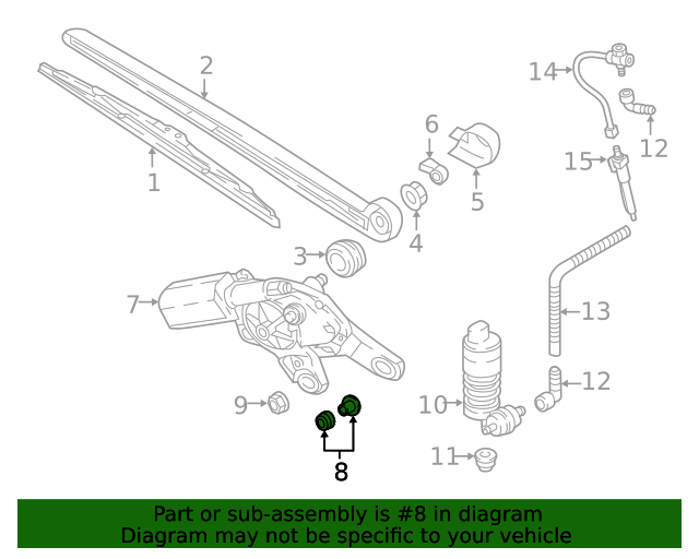 3B9-998-754 - Wiper Motor Bushing Kit 1998-2024 Audi | Audi OEM Parts