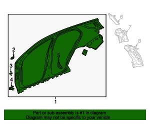 2018-2022 Chevrolet Equinox Driver Side Body Side Outer Panel 84372732 ...