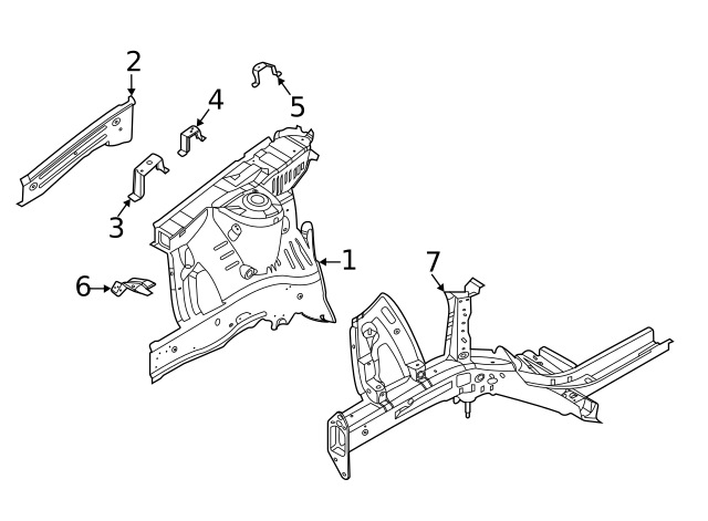 64574-K2000 - Fender Apron Reinforcement 2020-2023 Hyundai Venue ...