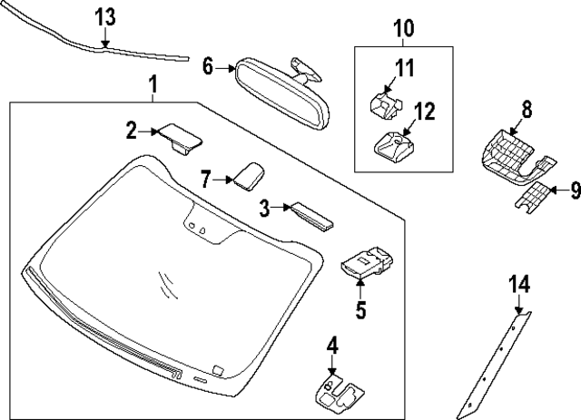 2021 Kia Seltos Windshield Bracket 96040 Q5000 Kia Parts Store Kia ...