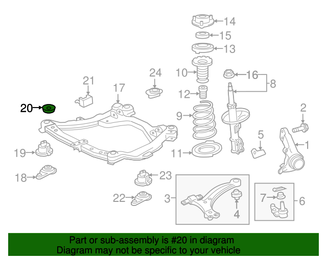 2007-2017 Toyota Camry Front Brace Stopper 52213-06070 | Toyota Parts ...