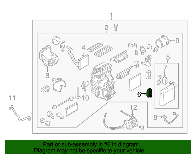 2012-2017 Nissan Evaporator Core Seal 27287-1HS0B | TascaParts.com