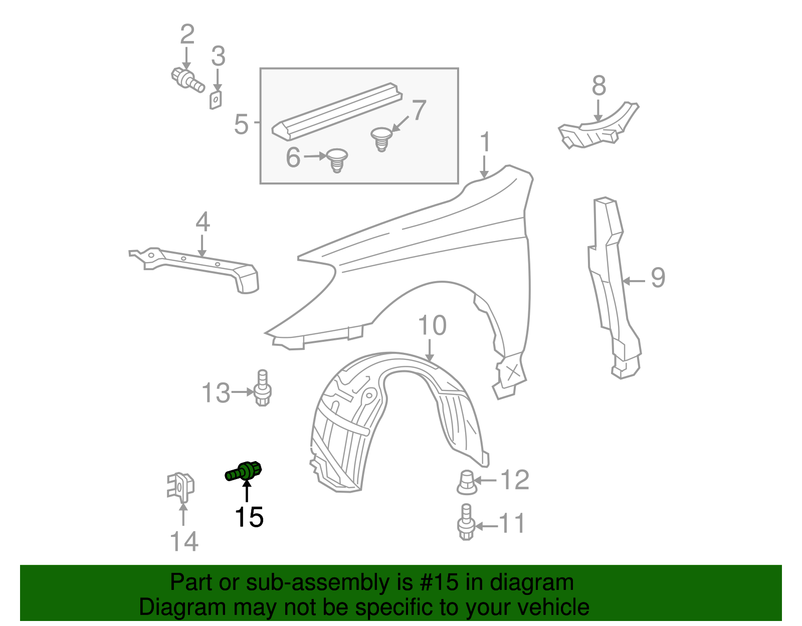 2004-2016 Toyota Fender Liner Retainer Clip 47749-58010 | Toyota Parts ...