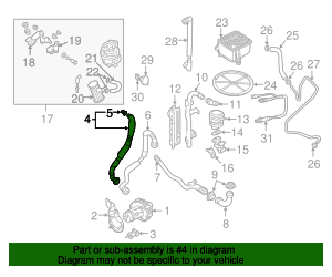 2001-2005 Volkswagen Passat Secondary Air Injection Pump Hose ...