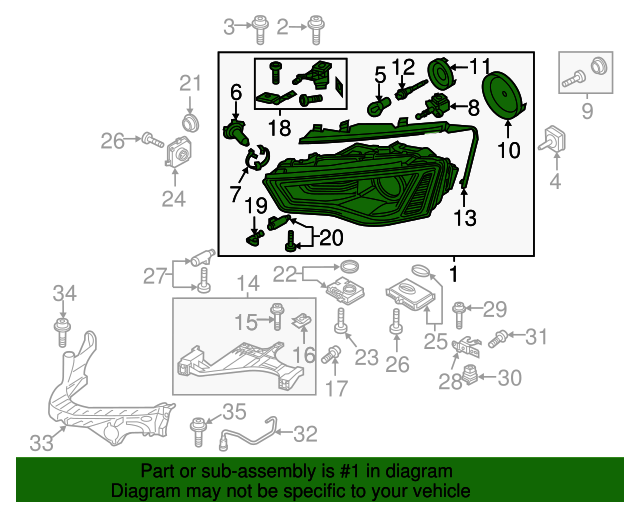 8K0-941-754-E - Headlight Assembly 2013-2016 Audi | AutoNationParts.com
