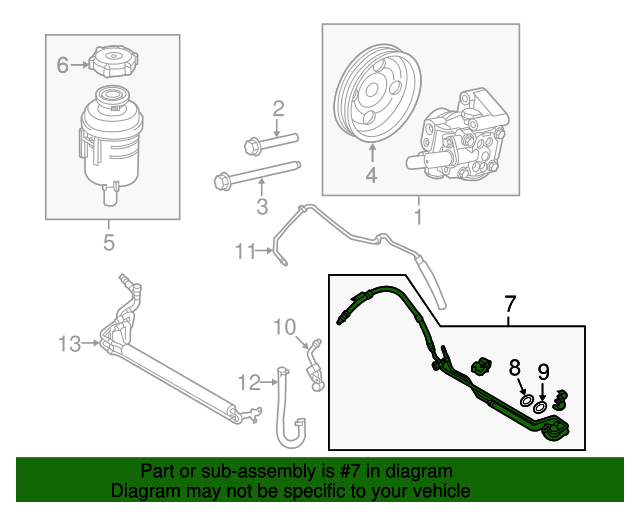 LR044590 - Power Steering Pressure Hose 2013-2015 Land Rover LR2 ...