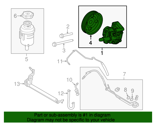 Genuine OEM Power Steering Pump Part# LR077466 Fits 2013-2015 Land ...