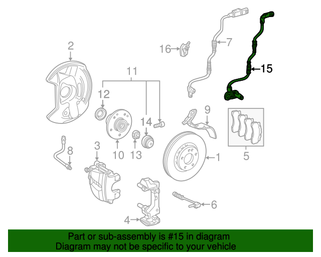 170-540-08-17 - Front Speed Sensor - 2000-2004 Mercedes-Benz ...